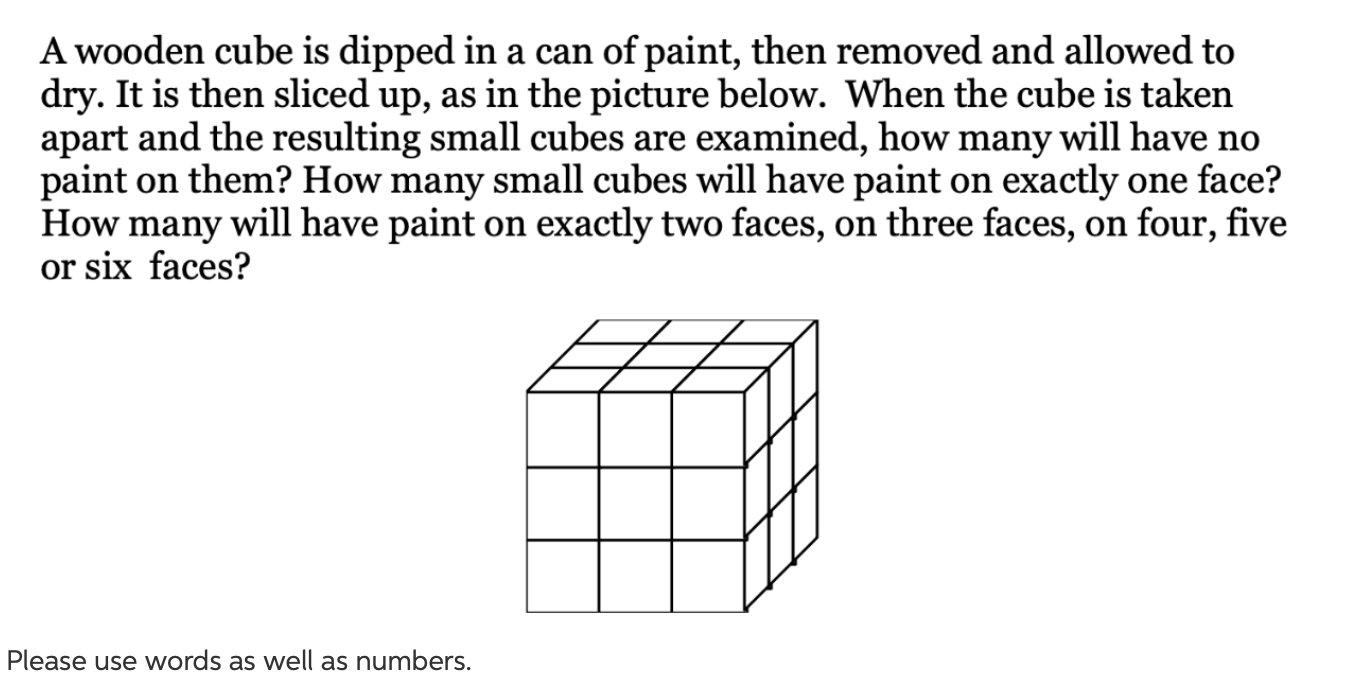 Solved A wooden cube is dipped in a can of paint, then | Chegg.com