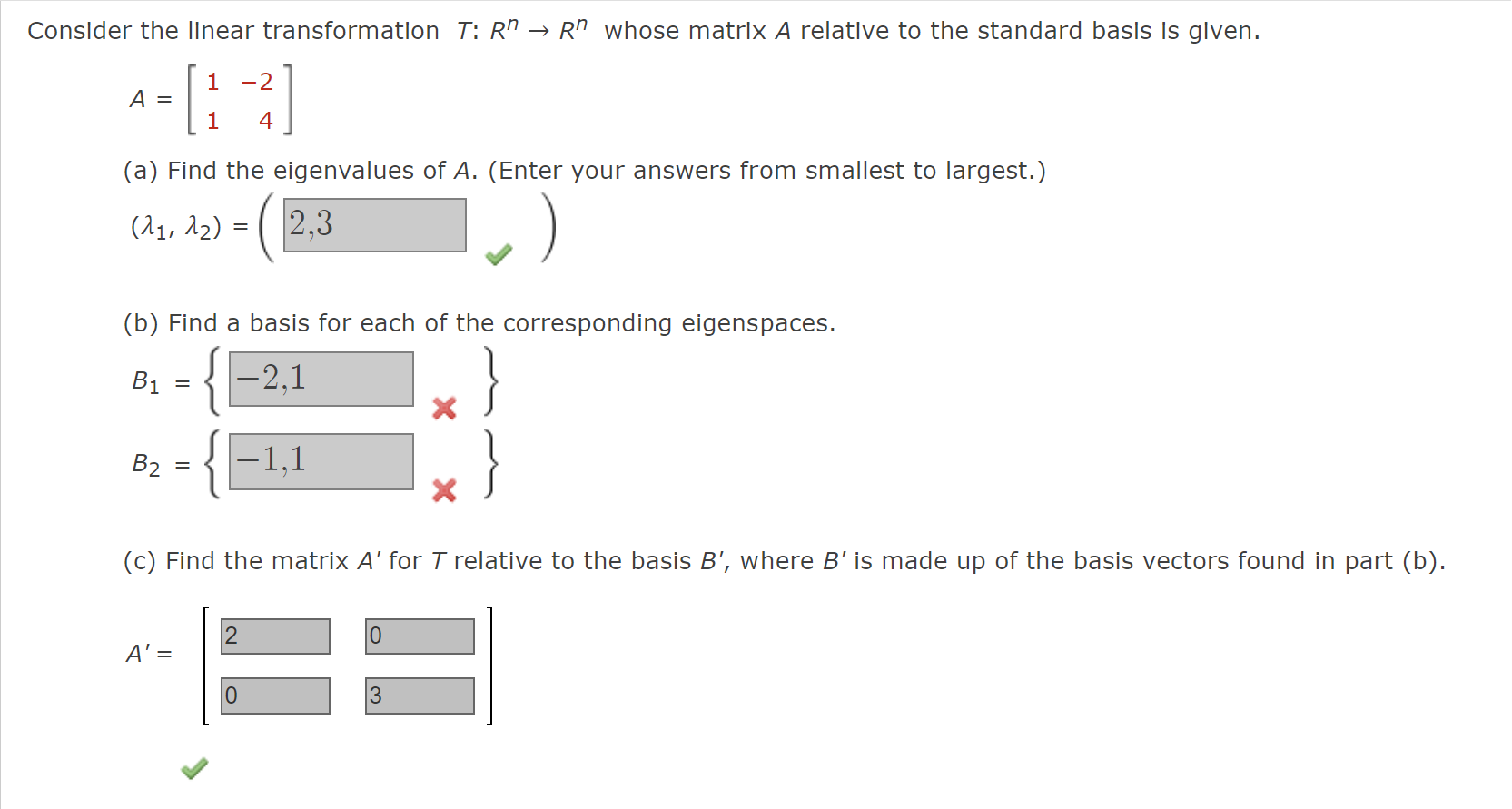 Solved sider the linear transformation T:Rn→Rn whose matrix | Chegg.com