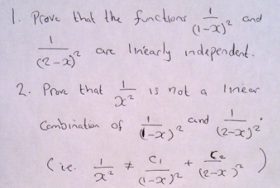 Solved 1. Prove that the functions (1−x)21 and (2−x)21 are | Chegg.com