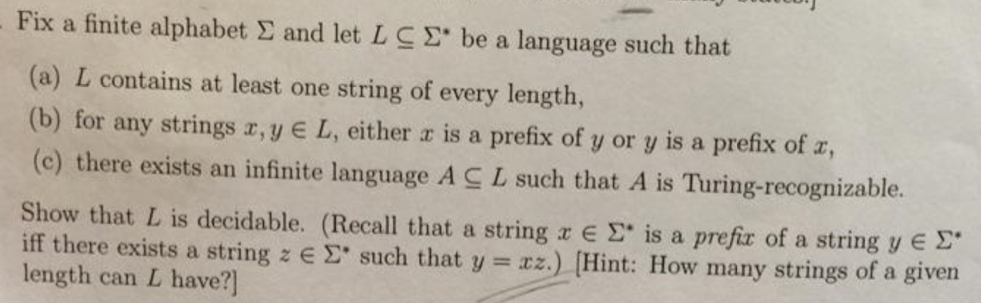 Fix a finite alphabet and let LCS be a language such | Chegg.com