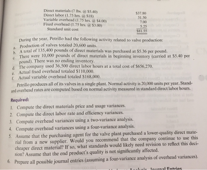 Solved O Problem 9.32 Basic Variance Analysis, Revision of | Chegg.com