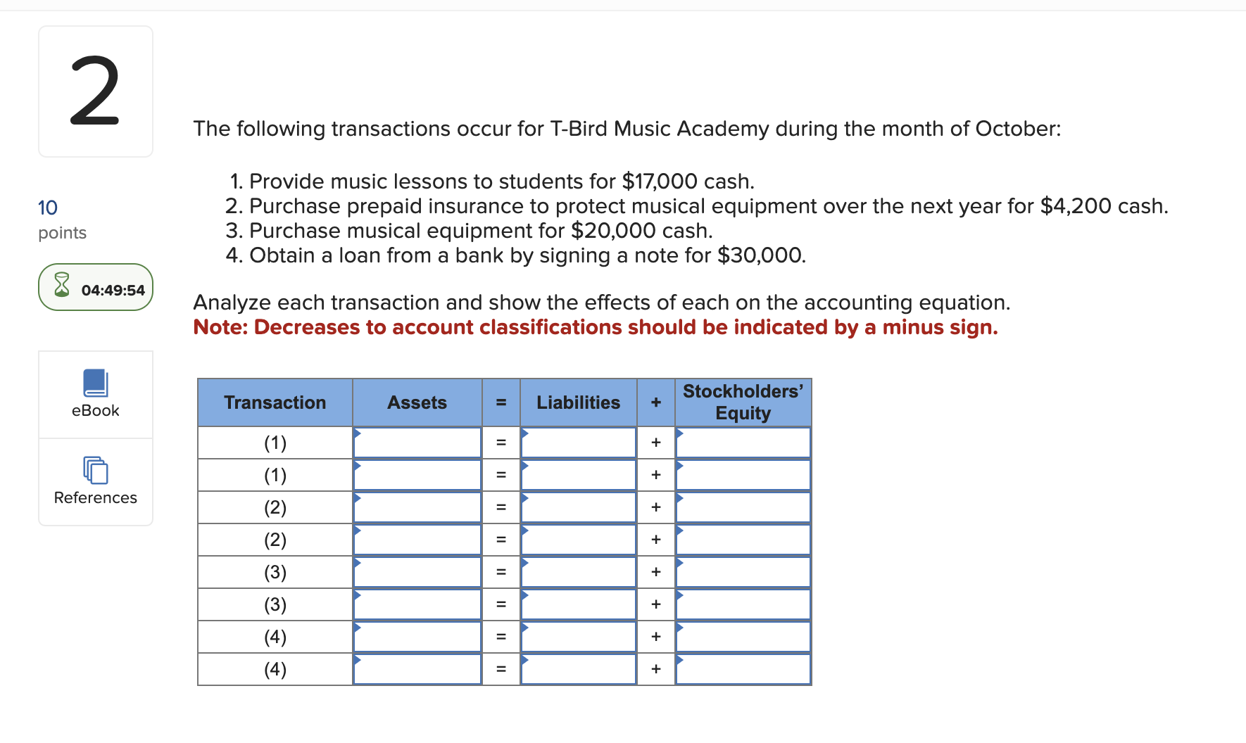 Solved Tnhh204:49:54The following transactions occur for | Chegg.com