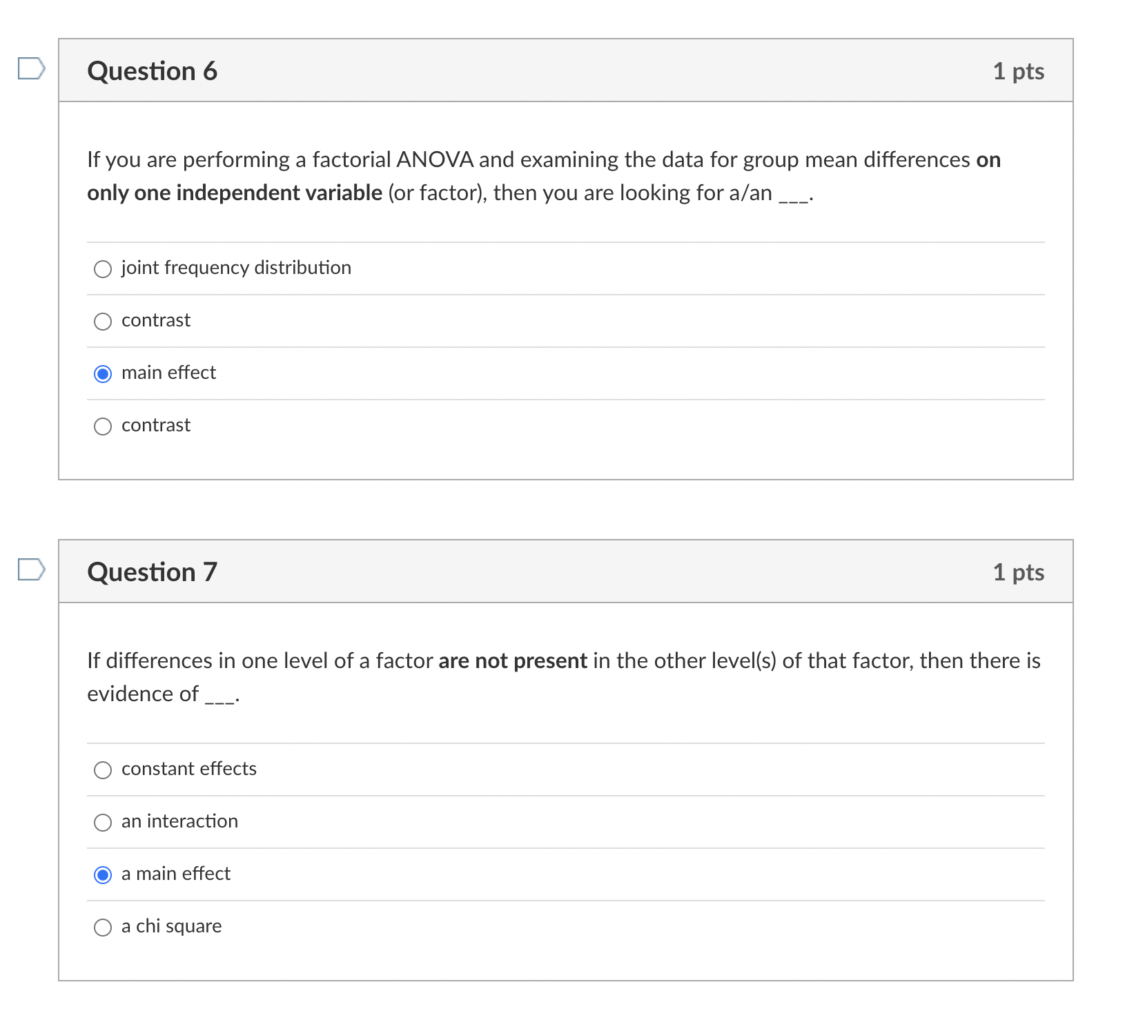Solved Question 61 ﻿ptsIf you are performing a factorial | Chegg.com