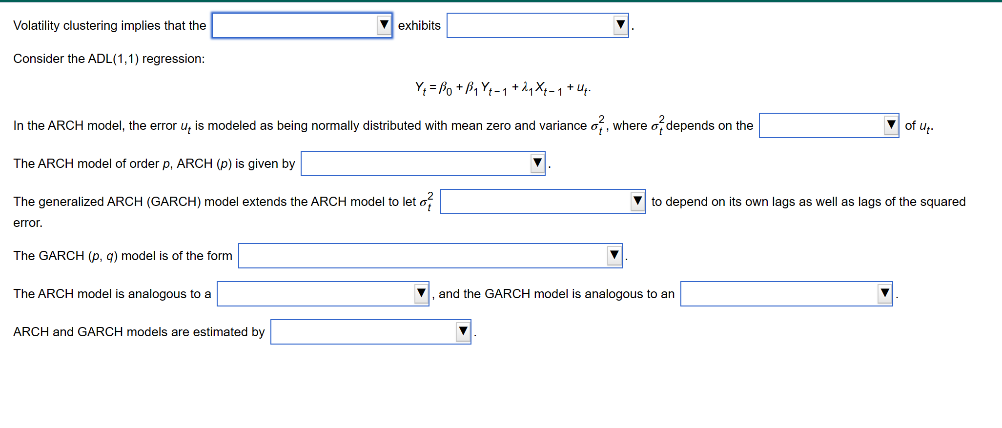 Solved Volatility clustering implies that | Chegg.com