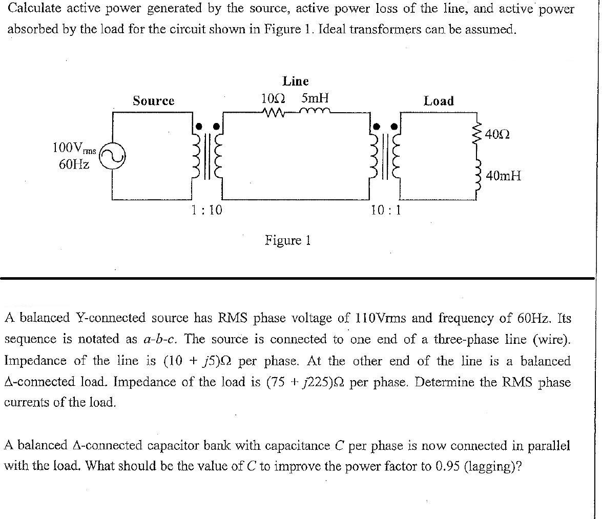 Solved Calculate active power generated by the source, | Chegg.com