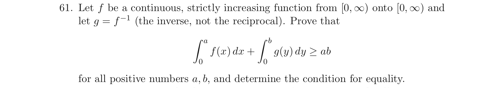 Solved 61 Let F Be A Continuous Strictly Increasing