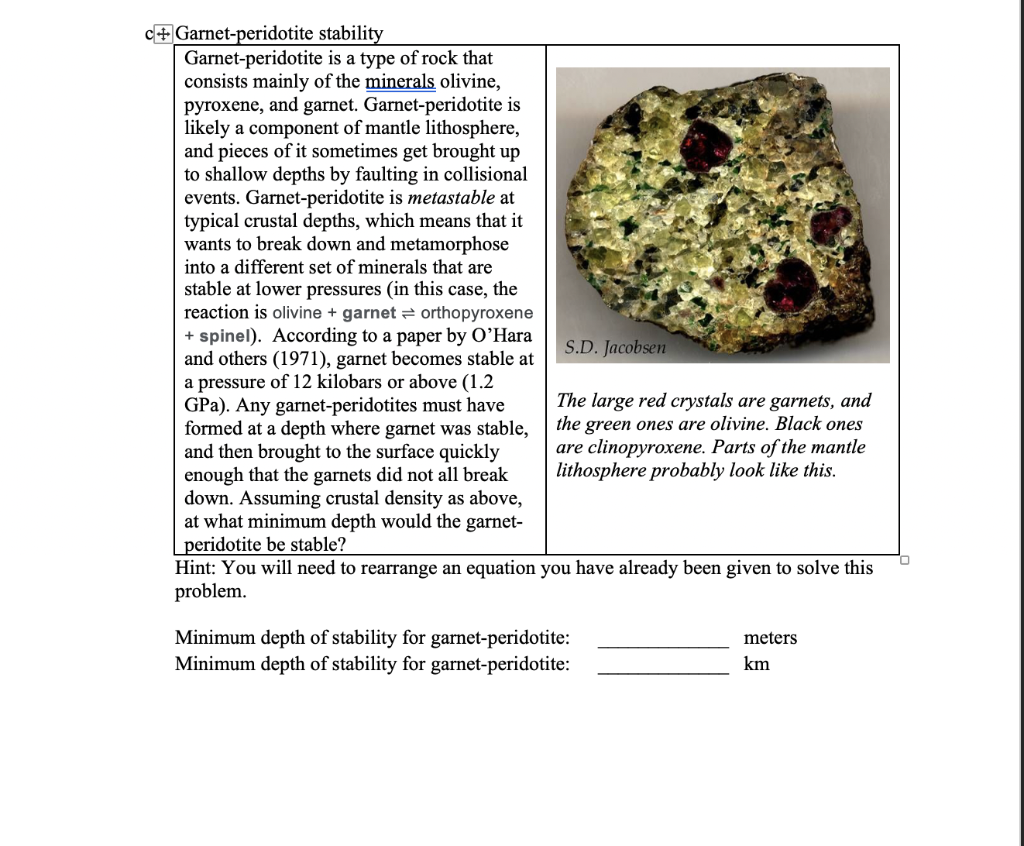 Solved 1. Working with pressure In general, rocks at depth | Chegg.com