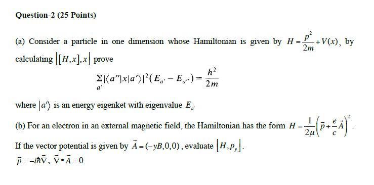 Solved Question-2 (25 Points) 2m (a) Consider a particle in | Chegg.com