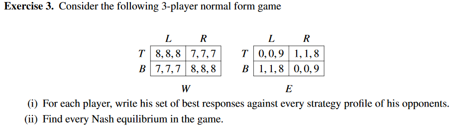 Solved Exercise 3. Consider the following 3-player normal | Chegg.com