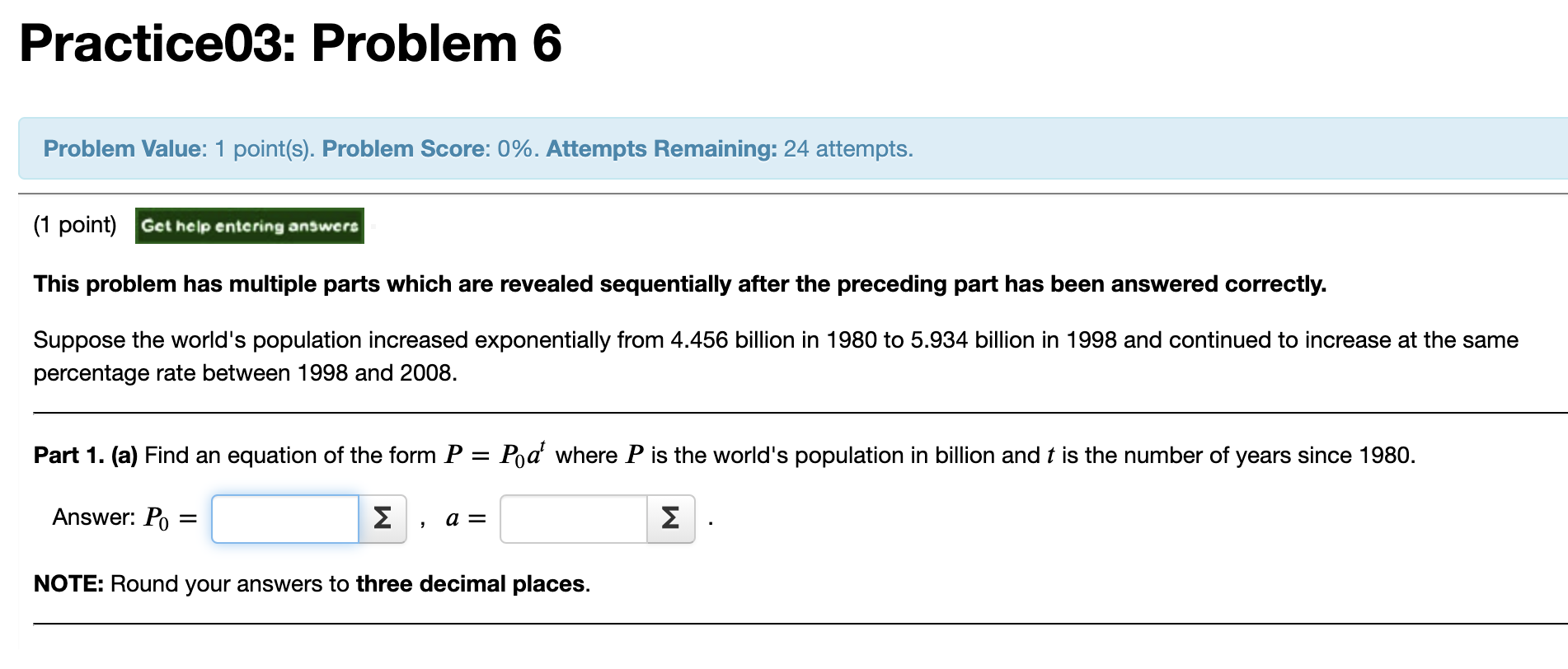 Solved Practice03: Problem 6 Problem Value: 1 point(s). | Chegg.com