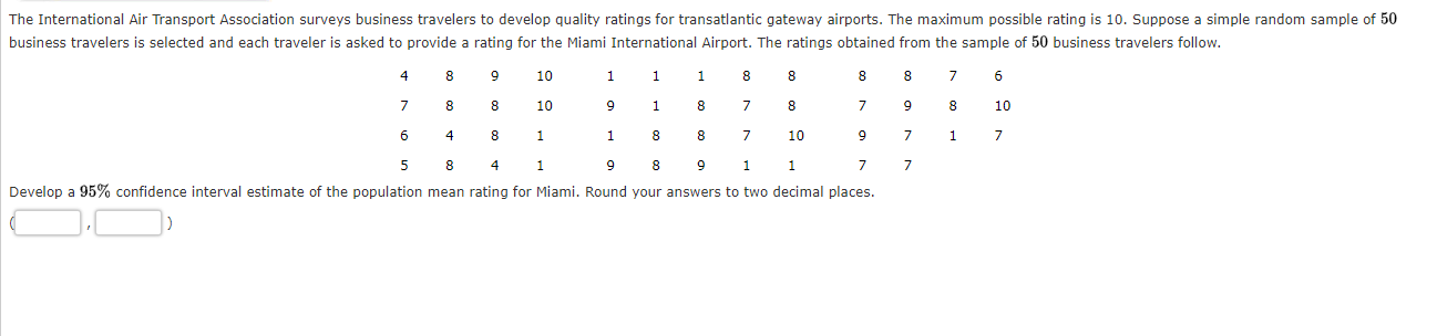 Solved Develop a 95% confidence interval estimate of the | Chegg.com