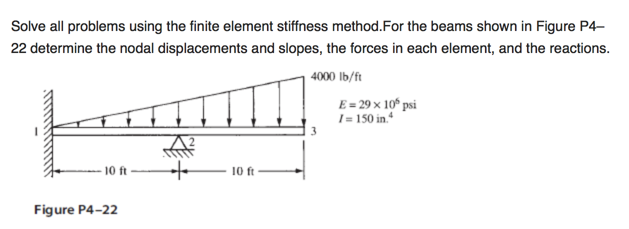 Solved Solve all problems using the finite element stiffness | Chegg.com