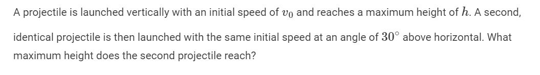 Solved A projectile is launched vertically with an initial | Chegg.com