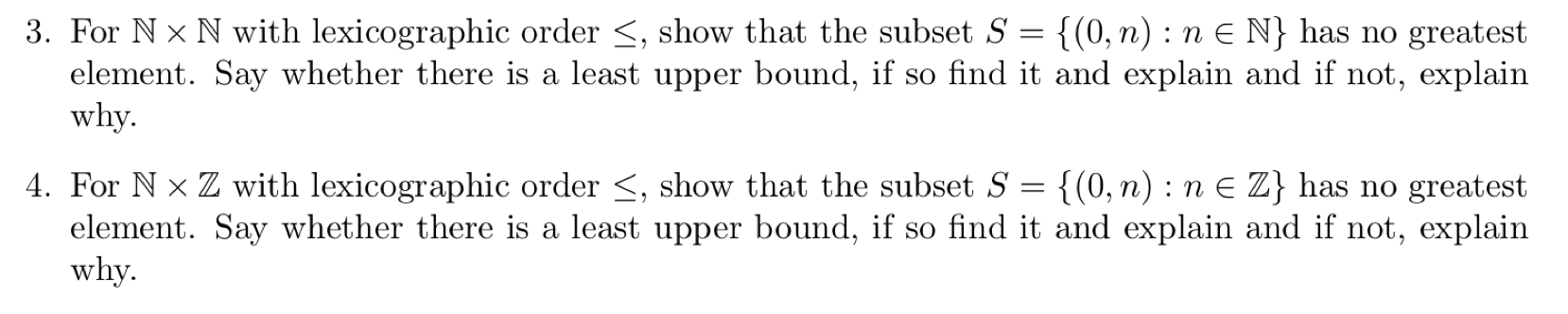 Solved 3 For N N With Lexicographic Order 5 Show That