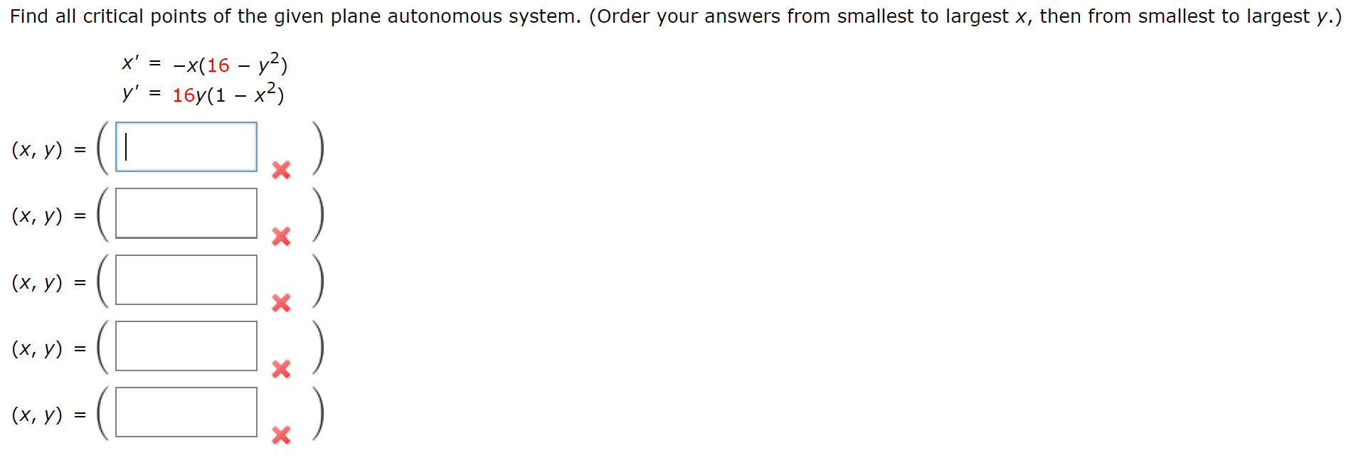 Solved Find all critical points of the given plane | Chegg.com