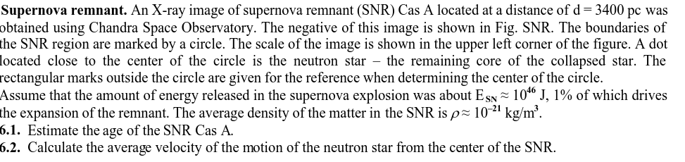 Supernova remnant. An X-ray image of supernova | Chegg.com