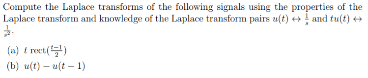 Solved Compute the Laplace transforms of the following | Chegg.com