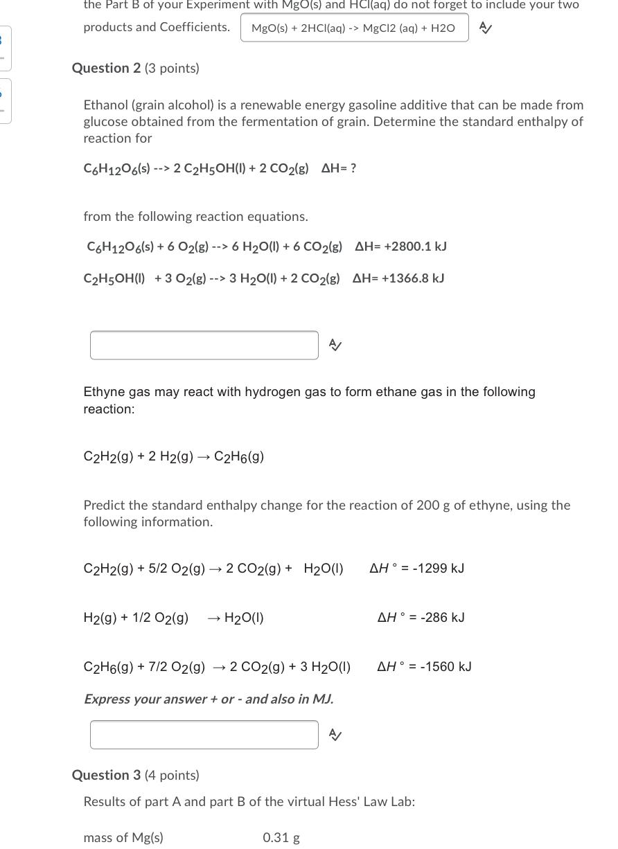 Solved the Part B of your Experiment with MgO(s) and HCl(aq) | Chegg.com