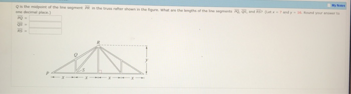 Solved Q is the midpoint of the line segment PR in the truss | Chegg.com