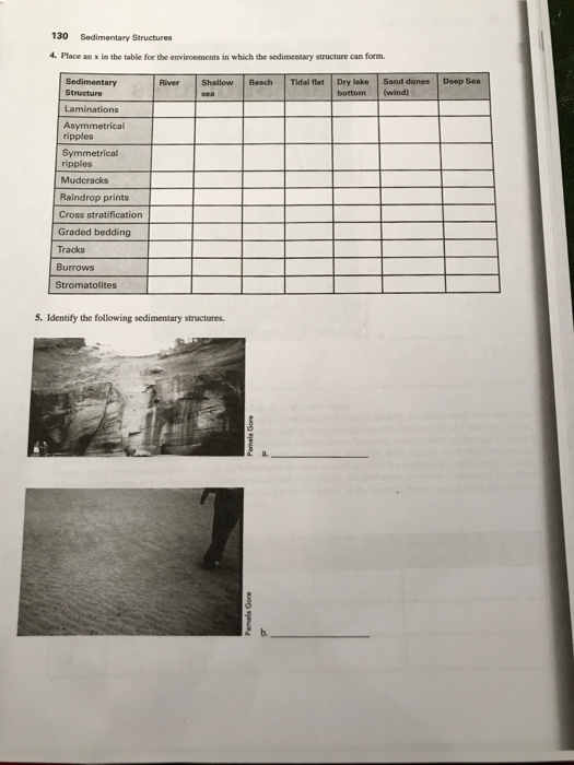 Solved EXERCISES Sedimentary Structures Exercises PRE-LAB | Chegg.com