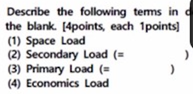 Solved Describe the following tems in the blank. [4points, | Chegg.com