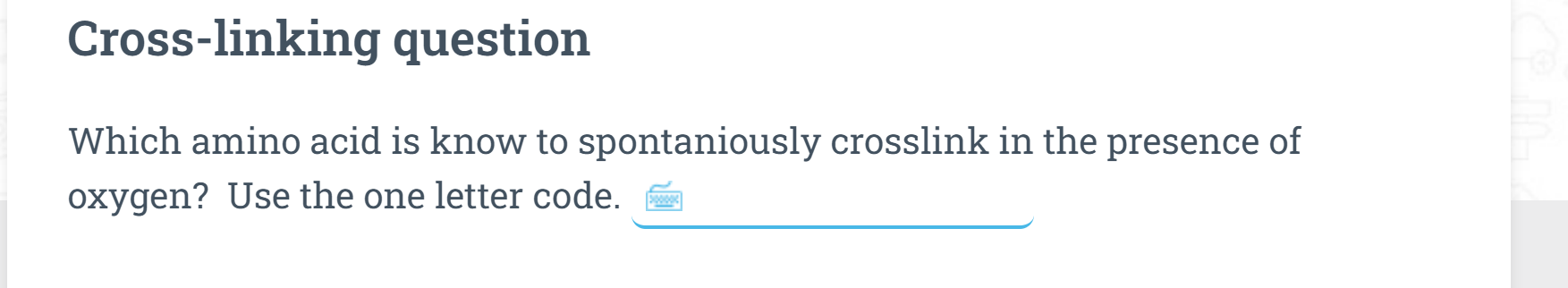 Solved Cross-linking question Which amino acid is know to | Chegg.com