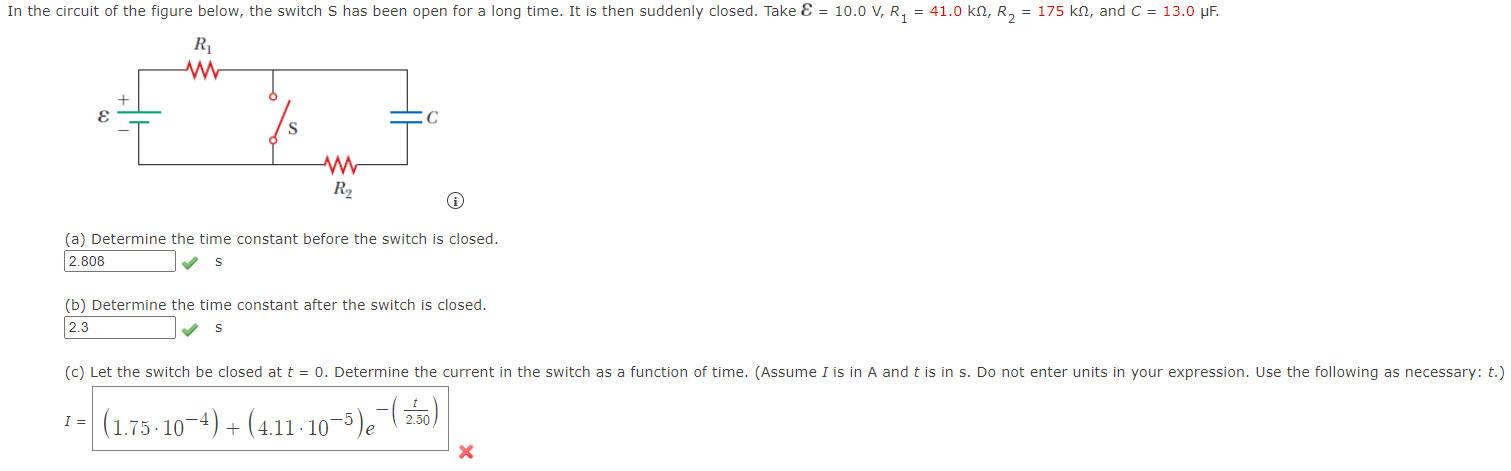 Solved In the circuit of the figure below, the switch S has | Chegg.com