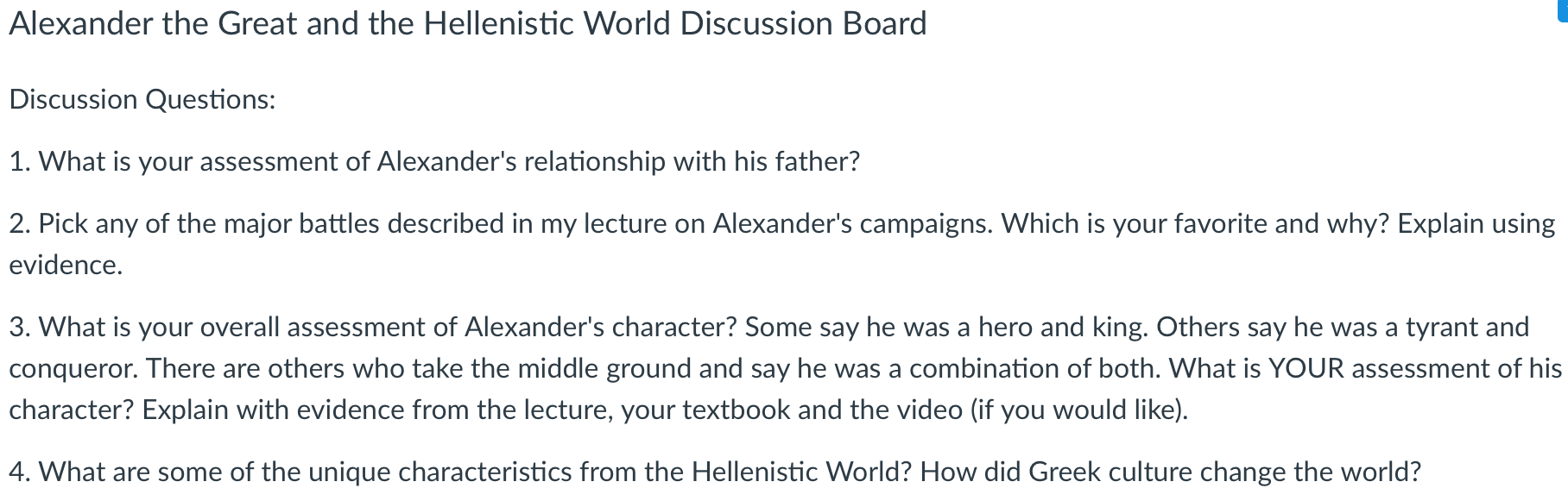 Solved Alexander the Great and the Hellenistic World | Chegg.com