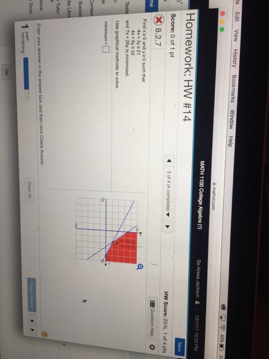 Solved le Edit View MATH 1100 College Algebra (1) Homework: | Chegg.com