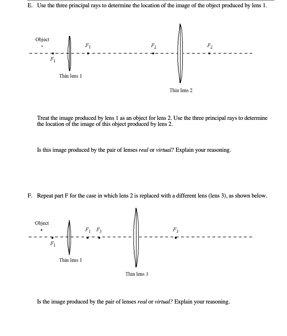 Solved E. Use the three principal rays to determine the | Chegg.com