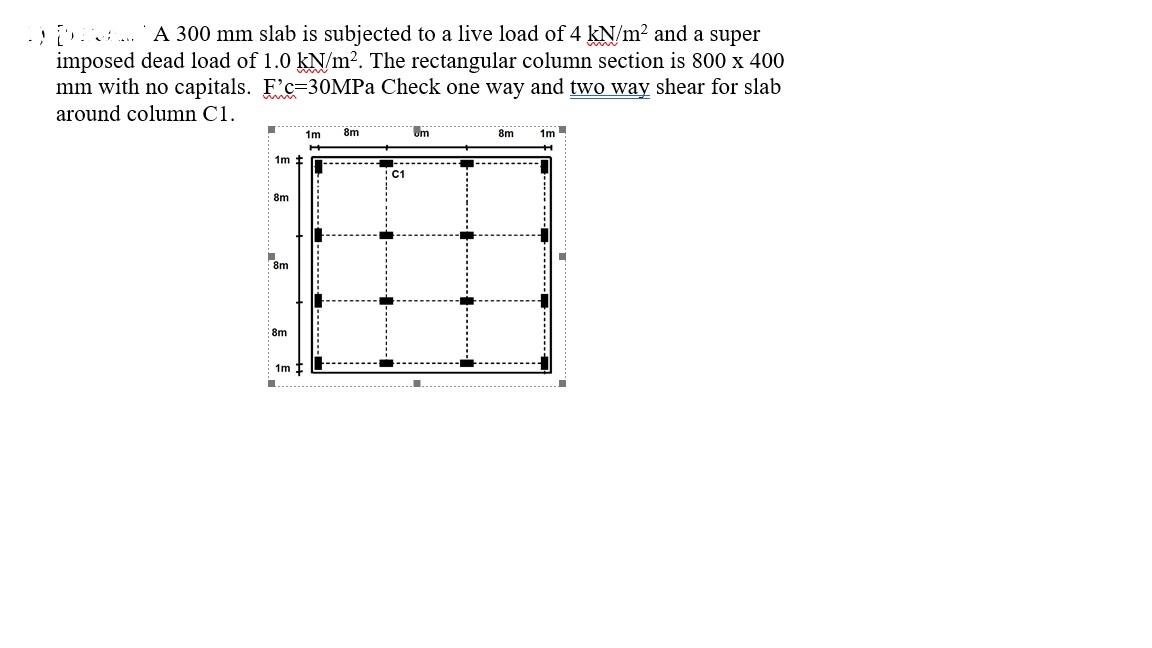 Solved i ....A 300 mm slab is subjected to a live load of 4 | Chegg.com