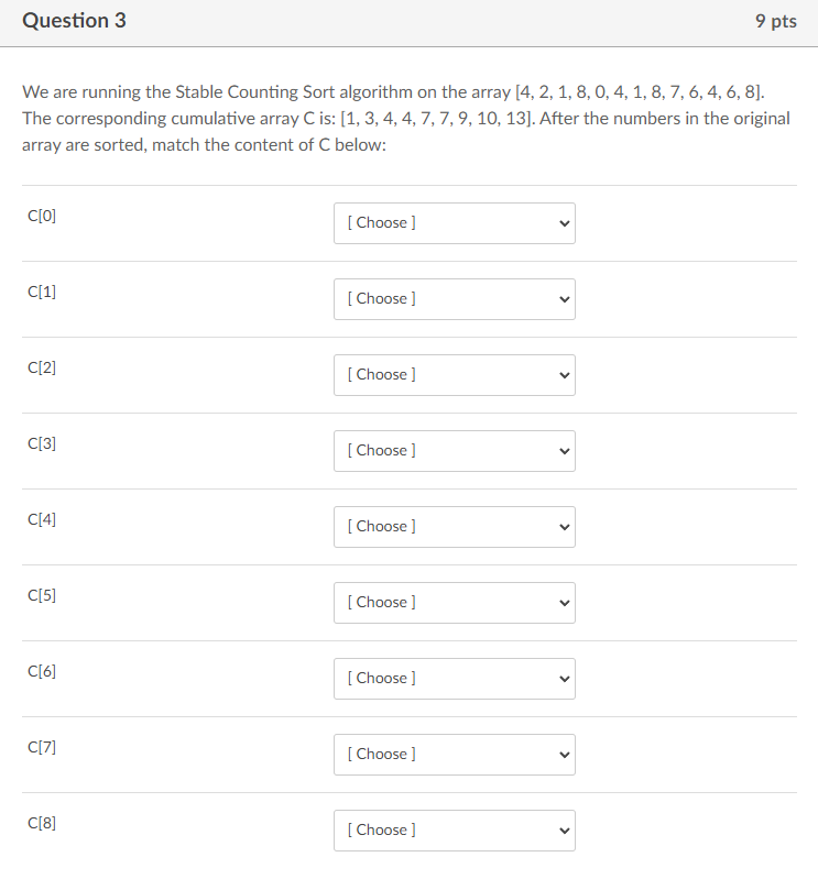 Solved Question 3 9 pts We are running the Stable Counting | Chegg.com
