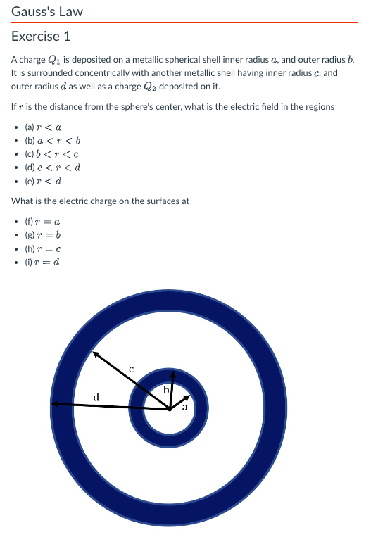 Solved A charge Q1 is deposited on a metallic spherical | Chegg.com