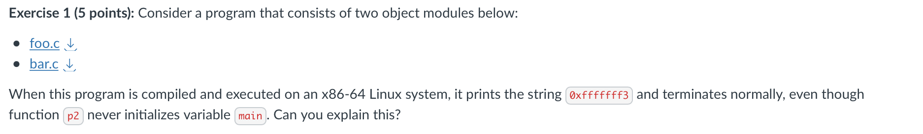 Solved Exercise 1 (5 points): Consider a program that | Chegg.com