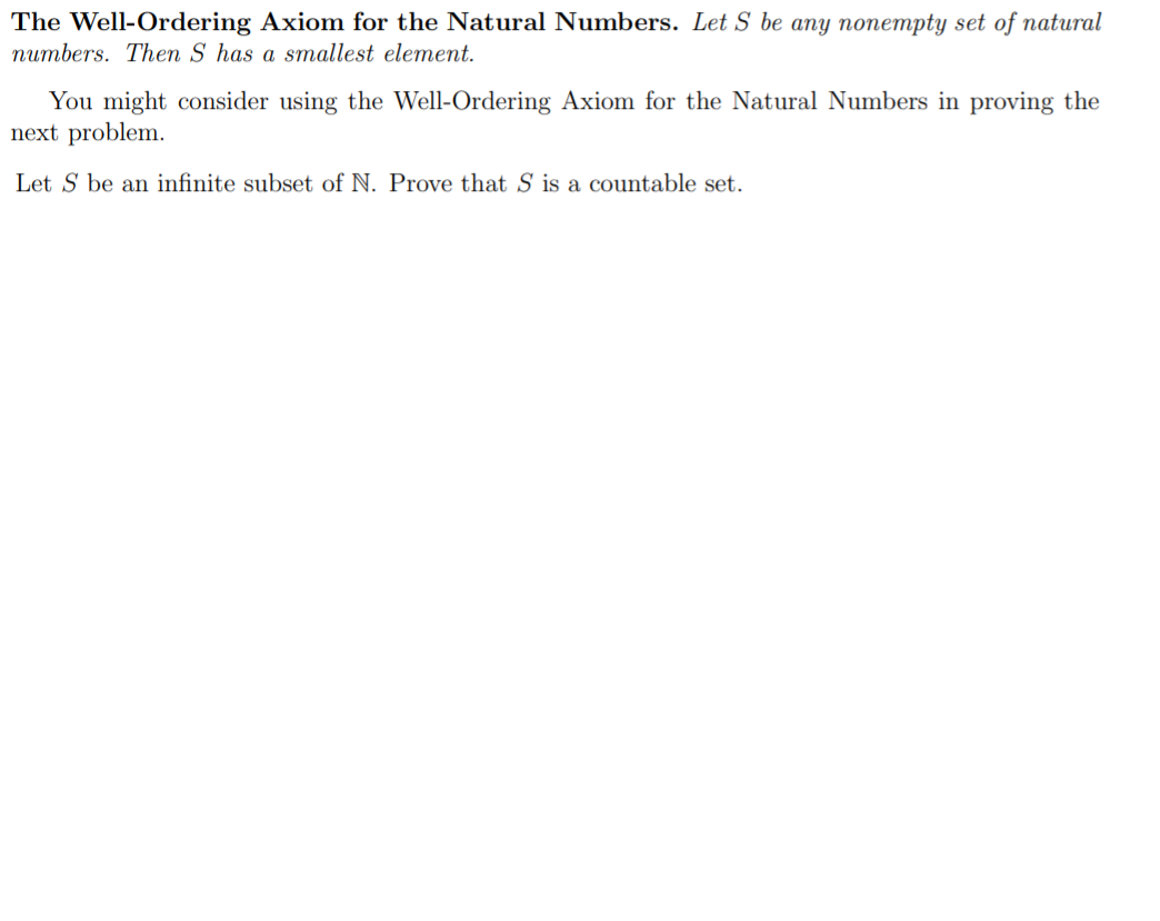 Solved Use the axiom to prove that S is a countable set | Chegg.com