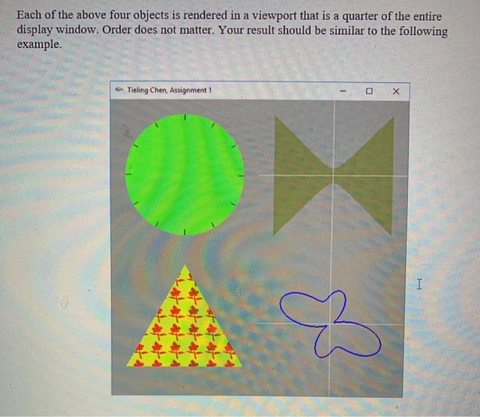 Render four objects in four viewports of a single | Chegg.com