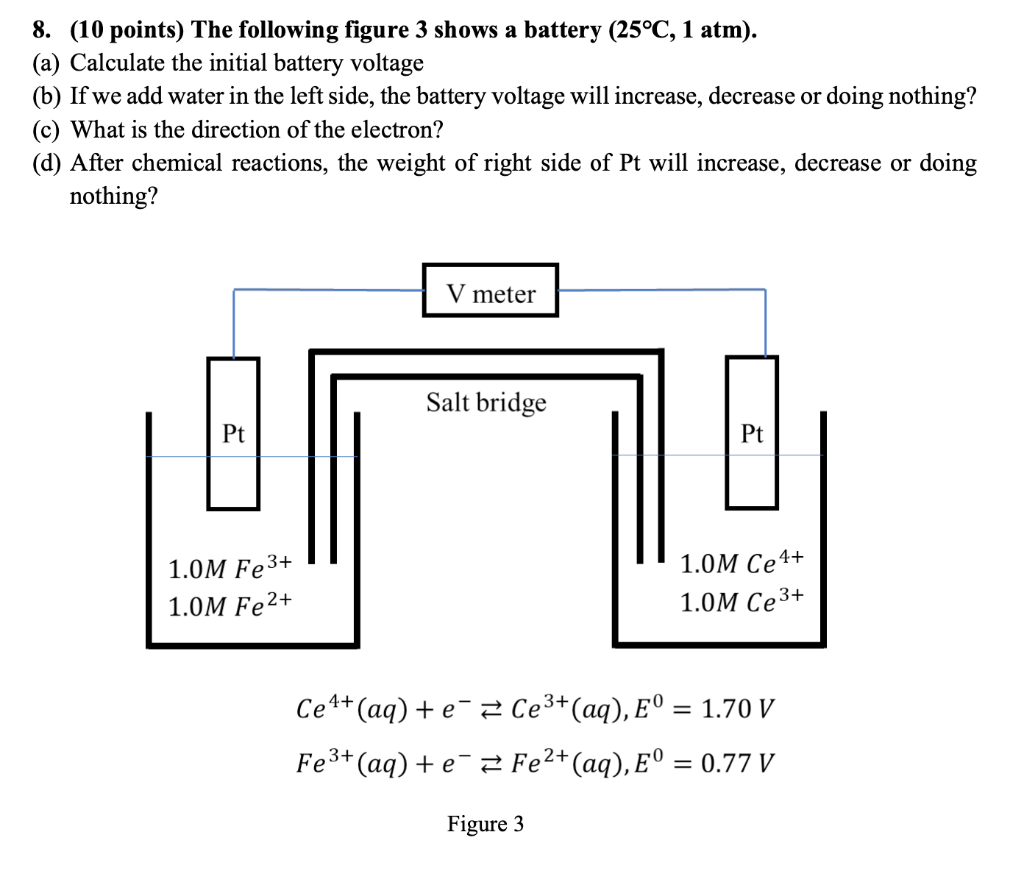 Solved 8. (10 points) The following figure 3 shows a battery | Chegg.com