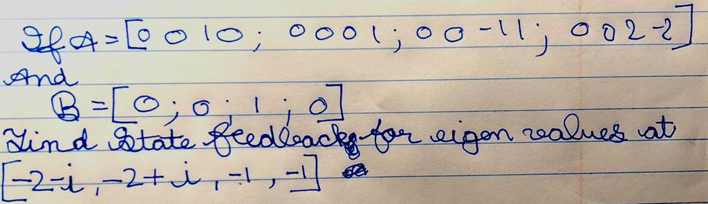 Solved If A=[0010;0001;00−11;002−2] And B=[0;0;1;0] Find | Chegg.com