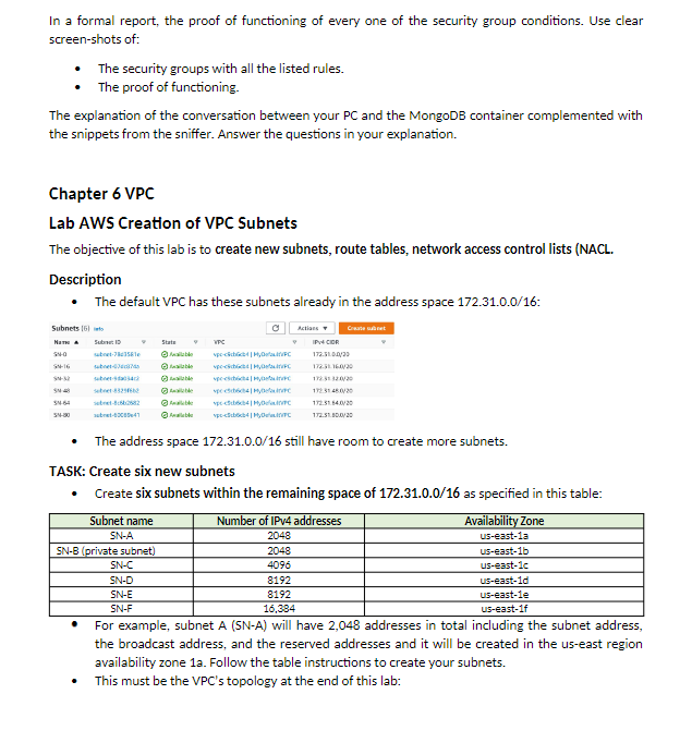 Solved Lab Access Control With Security Groups And Tcp 