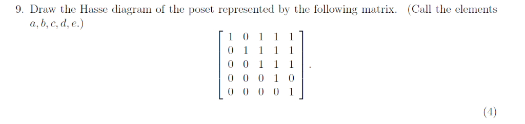 Solved 9. Draw the Hasse diagram of the poset represented by | Chegg.com
