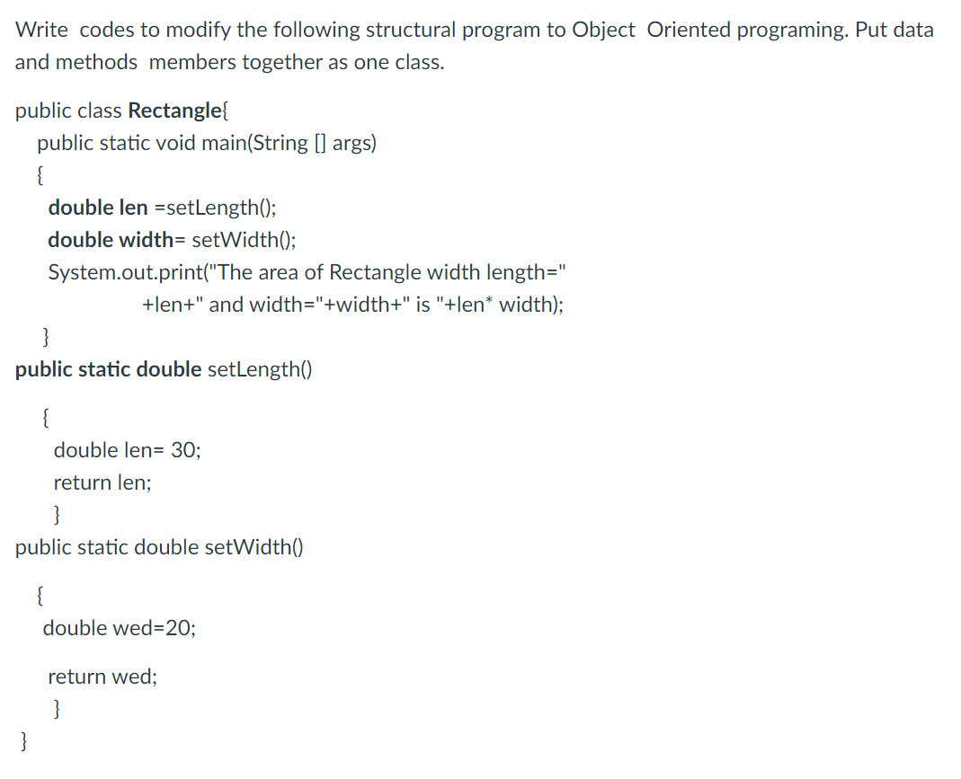 Solved Write codes to modify the following structural | Chegg.com