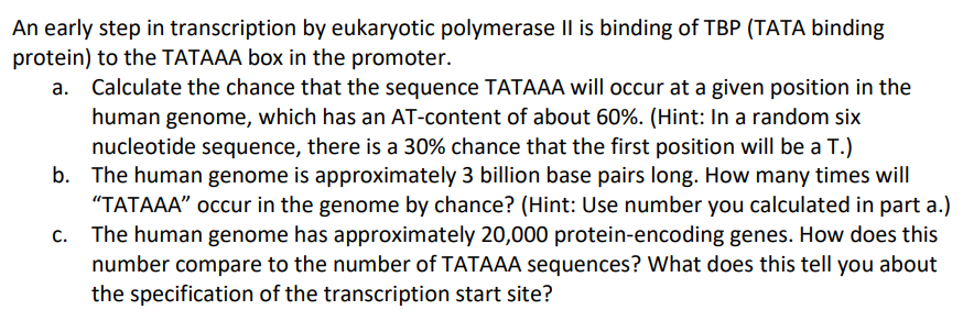 Solved An early step in transcription by eukaryotic | Chegg.com