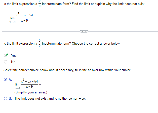 Solved Is the limit expression a 00 indeterminate form? Find | Chegg.com