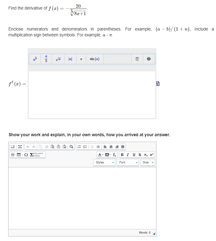 Solved Find the derivative. Please show all your steps and | Chegg.com