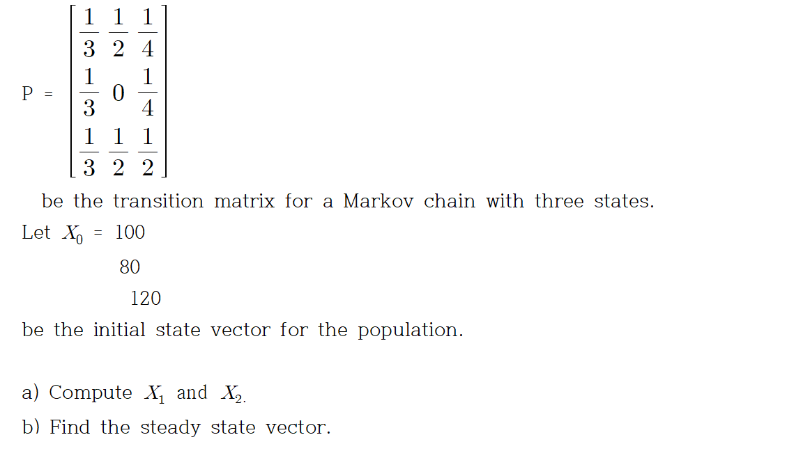 P Cococola Be The Transition Matrix For A Markov