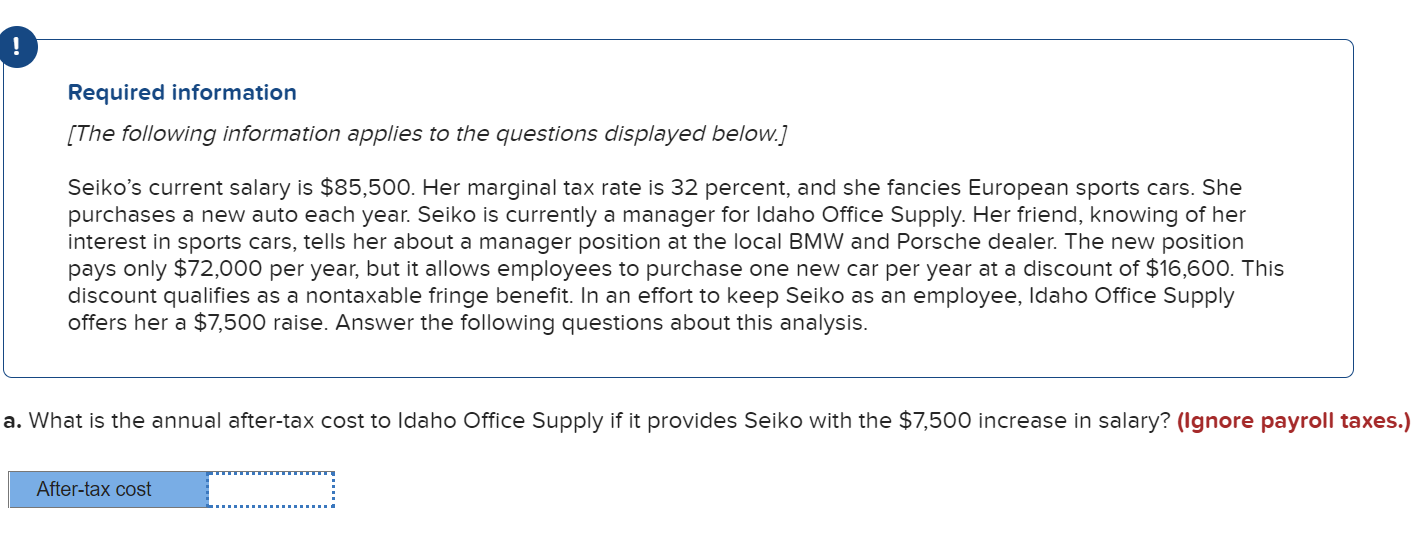 Solved Required information [The following information | Chegg.com