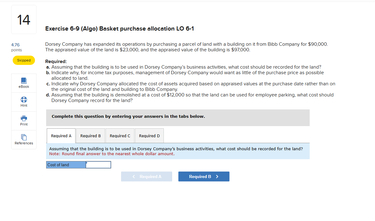 Solved by an EXPERT Exercise 6-9 (Algo) ﻿Basket purchase allocation LO ...