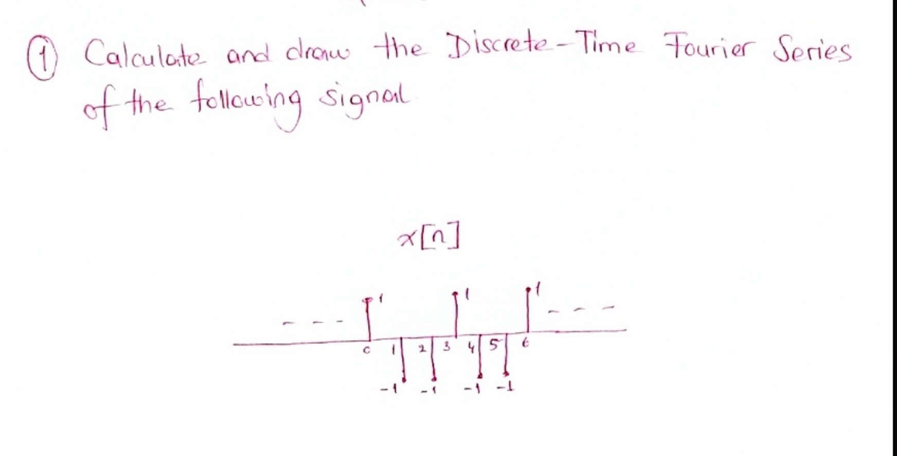 (1) ﻿Calculate and draw the Discrete-Time Tourier | Chegg.com