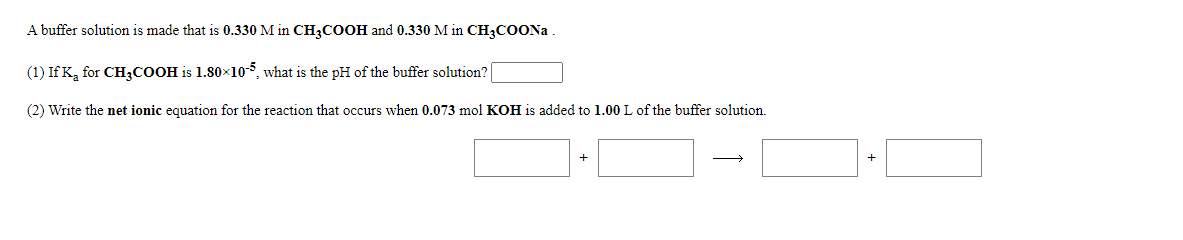 Solved A buffer solution is made that is 0.330 M in CH3COOH | Chegg.com