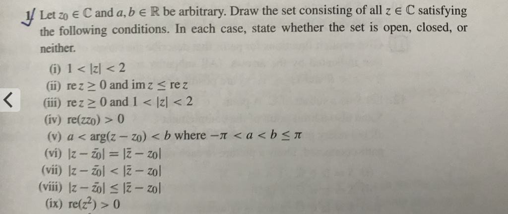 Solved Let z0 E C and a, b e R be arbitrary. Draw the set | Chegg.com